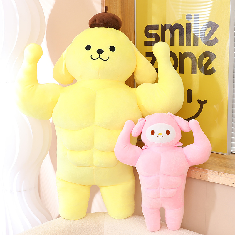 50/70/90cm Stuffed Toy Muscle Fitness Cinnamoroll Kuromi My Melody ...