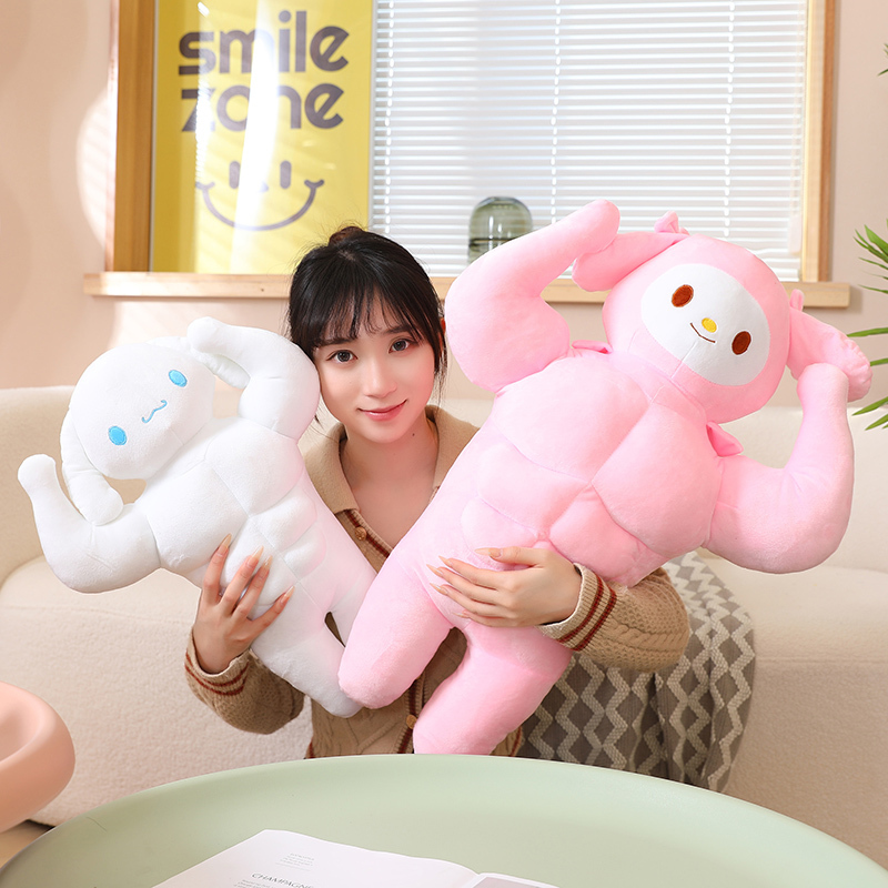 50/70/90cm Stuffed Toy Muscle Fitness Cinnamoroll Kuromi My Melody ...