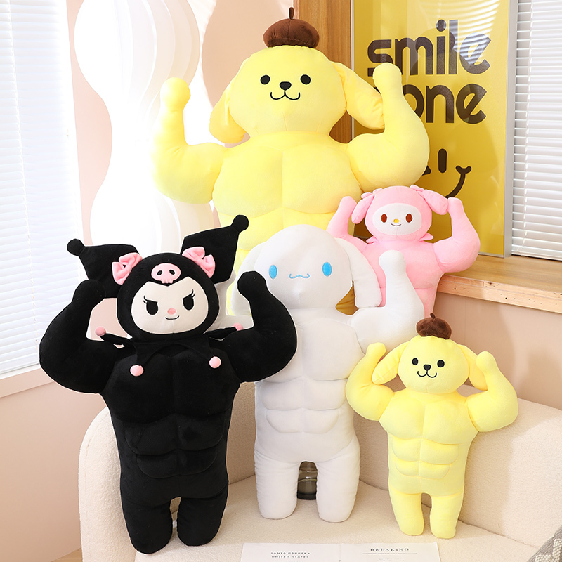 50/70/90cm Stuffed Toy Muscle Fitness Cinnamoroll Kuromi My Melody ...