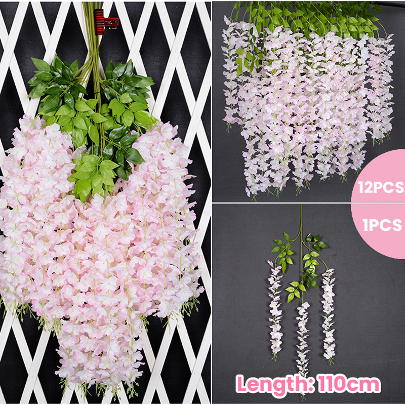 Artificial Wisteria Simulation Flowers Hanging Garland Wedding Home ...