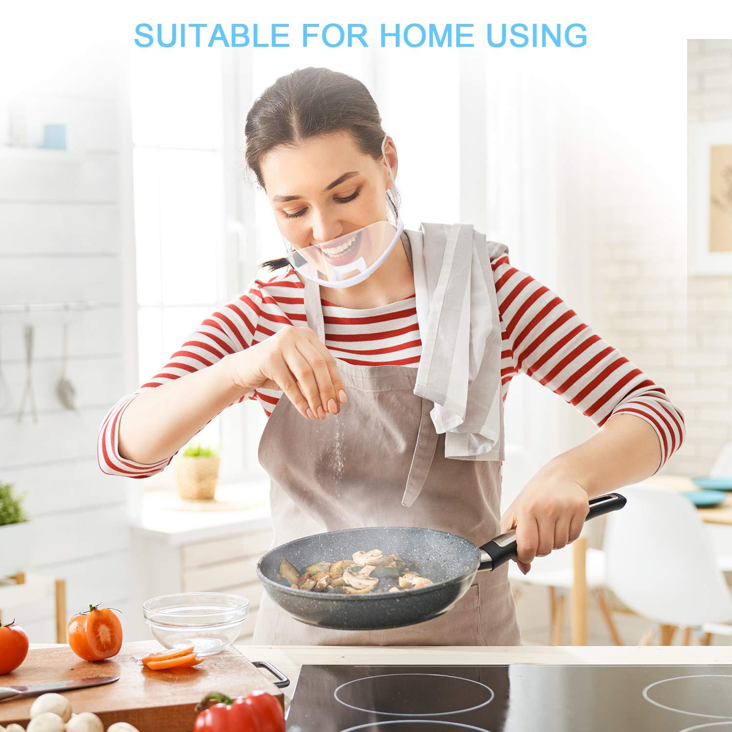 10 pcs mouth shield Chef Anti-Fog Cover reusable mask ransparent ...