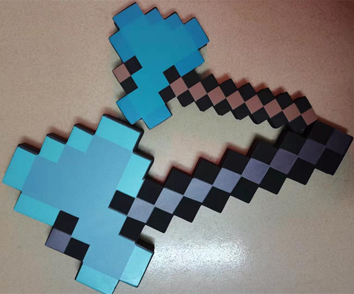 Minecraft Large Axe Mini Axe EVA Weapon Sword Toy Blue Diamond axe Kids ...