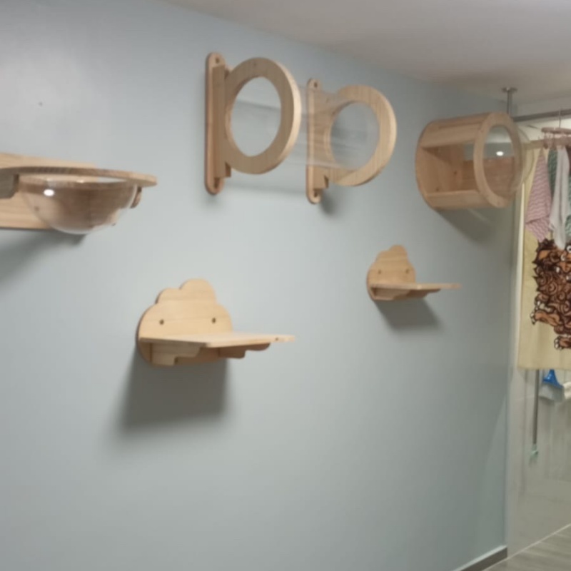 Wall-Mounted Cat Climbing Frame Cat Wall Cat Nest Cat Tree All Solid ...