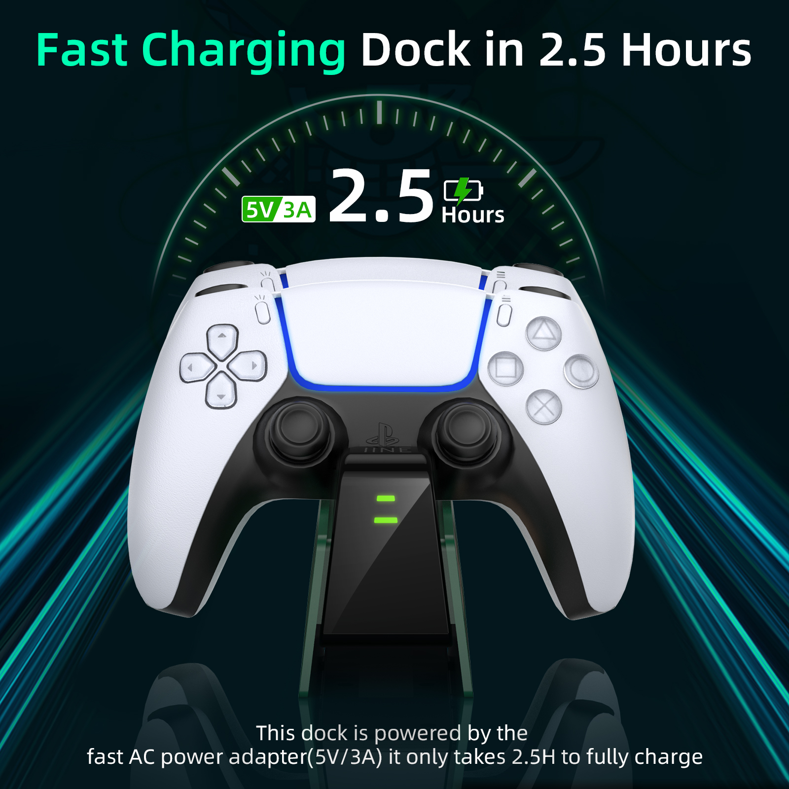 IINE ONE-PIECE Exclusive PS5 Controller Charging Base Dual Controller ...