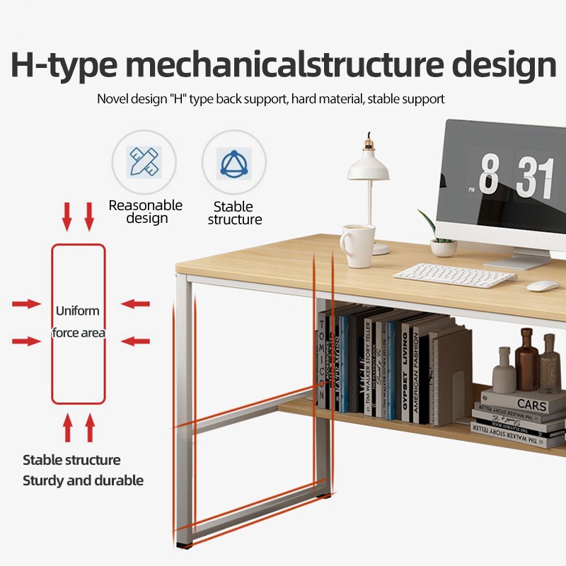 【uionb.ph】120CM Study Table Double Layer Student Table Study Desk Table ...