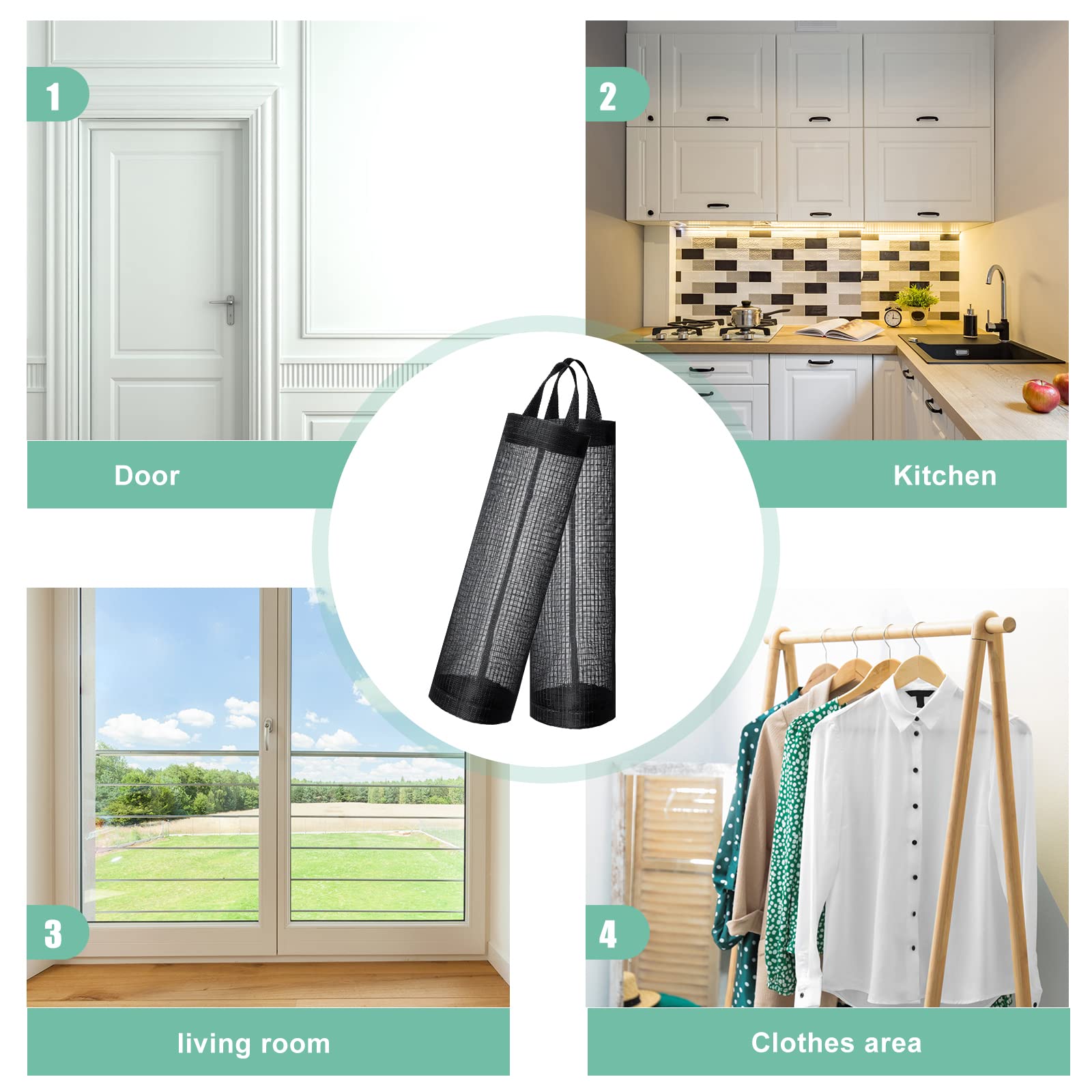 Kitchen Mesh Garbage Bag Sorter Kitchen Garbage Bag Storage Plastic ...