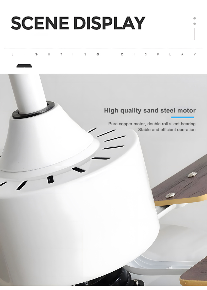 KASIDA 5 blades ceiling fan with light big size nordic chandelier ...