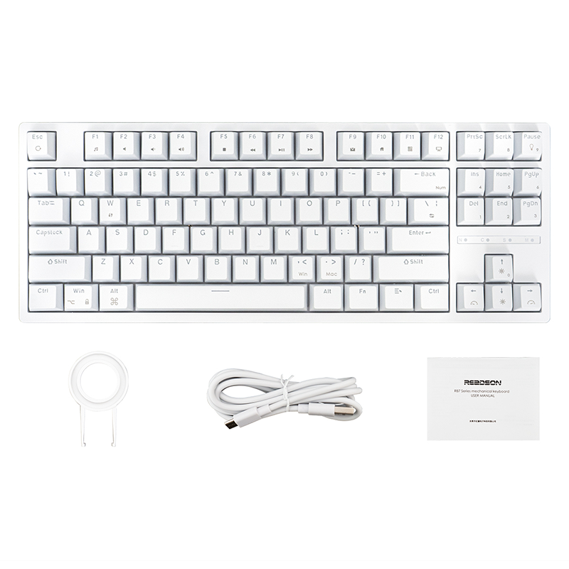 R87 Wired Mechanical Keyboard 87 Key RGB Backlit Hot-swappable Gamer ...