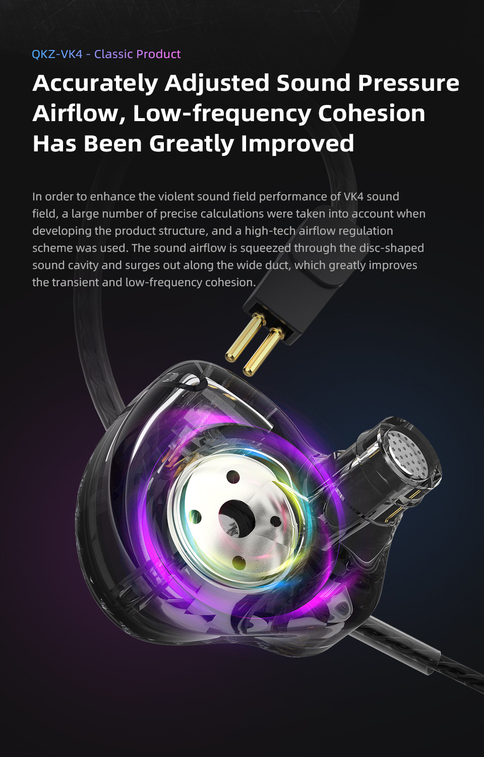 QKZ VK4 HiFi Ear Earbuds Stereo Bass in-Ear Earphone Noise Cancelling ...