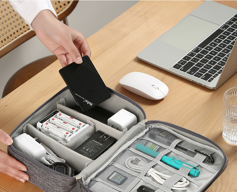 Single Layer Data Cable Storage Bag Travel Storage Digital Accessories ...