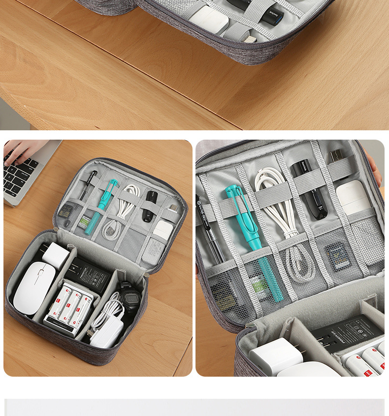 Single Layer Data Cable Storage Bag Travel Storage Digital Accessories ...
