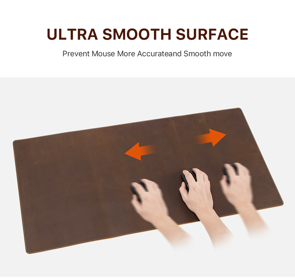 CONTACTS FAMILY Genuine Leather Mouse Pad Cowhide Large Desk Mat ...