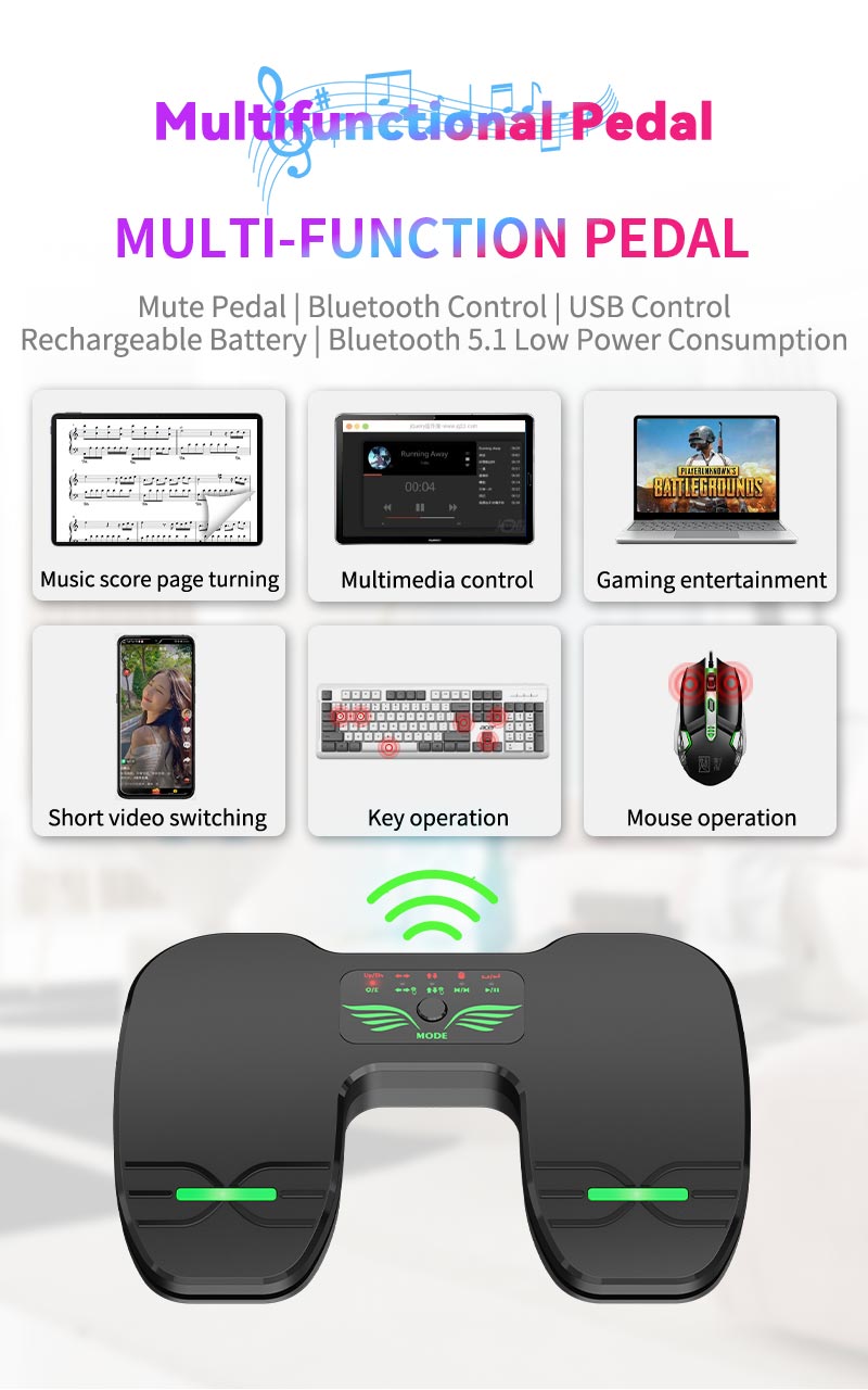 Wireless Page Turner Multi-function Pedal Bluetooth Page Turner for ...