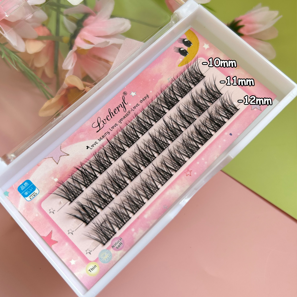 Lvcheryl Messy Lazy Eyelashes Extension 10-12MM Mixed Fluffy Individual ...