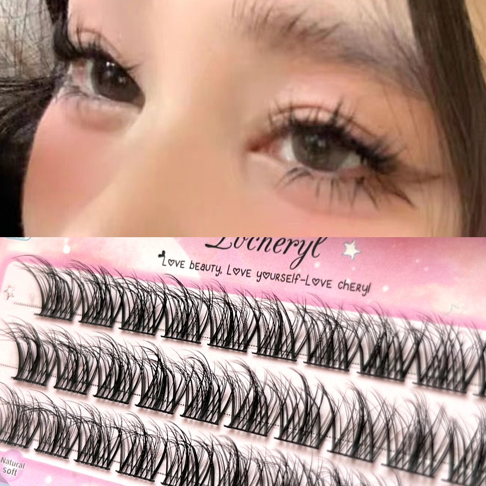 Lvcheryl Messy Lazy Eyelashes Extension 10-12MM Mixed Fluffy Individual ...