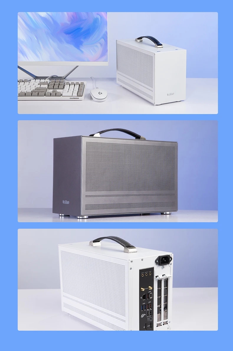 Pccooler I100 ITX MINI Small Case All Aluminum Suitcase Portable HTPC ...