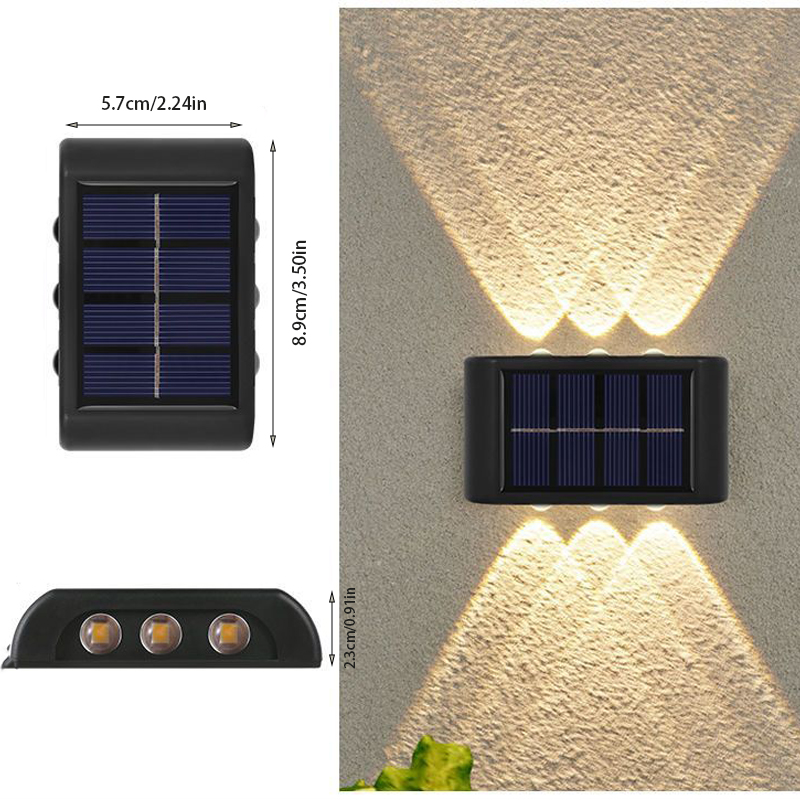 6LED solar light emitting wall light outdoor waterproof garden ...