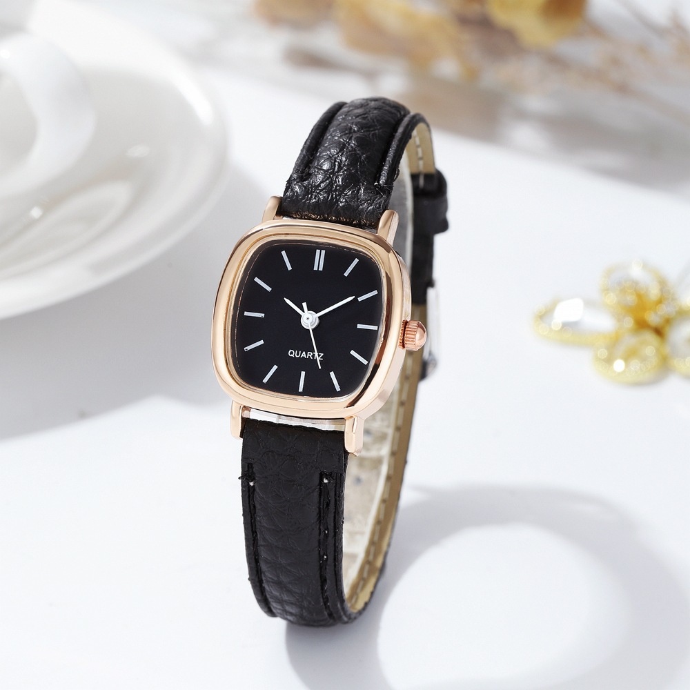 Square Face Women's Watch Small Dial Quartz Timepiece with Leather Band ...