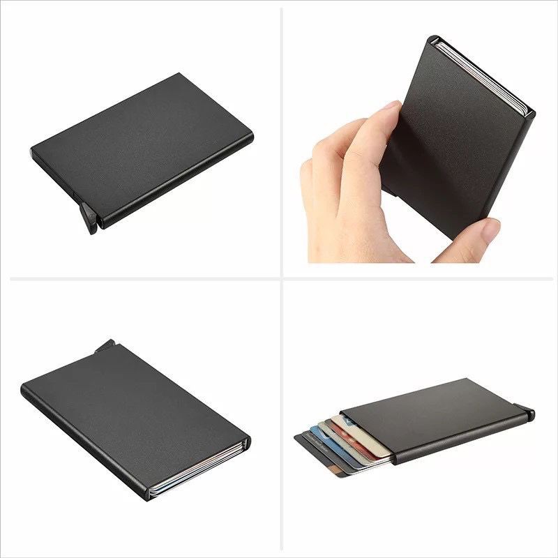 Aluminum Alloy Credit Card Box 6 Cards Automatic Clip Metal Multi Card ...