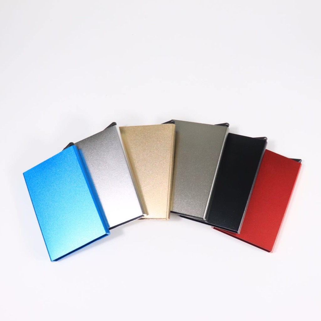 Aluminum Alloy Credit Card Box 6 Cards Automatic Clip Metal Multi Card ...
