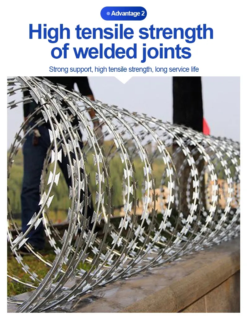 Razor Wires, 57M Per Roll Razor Barbed Wire, Double Helical Galvanized ...