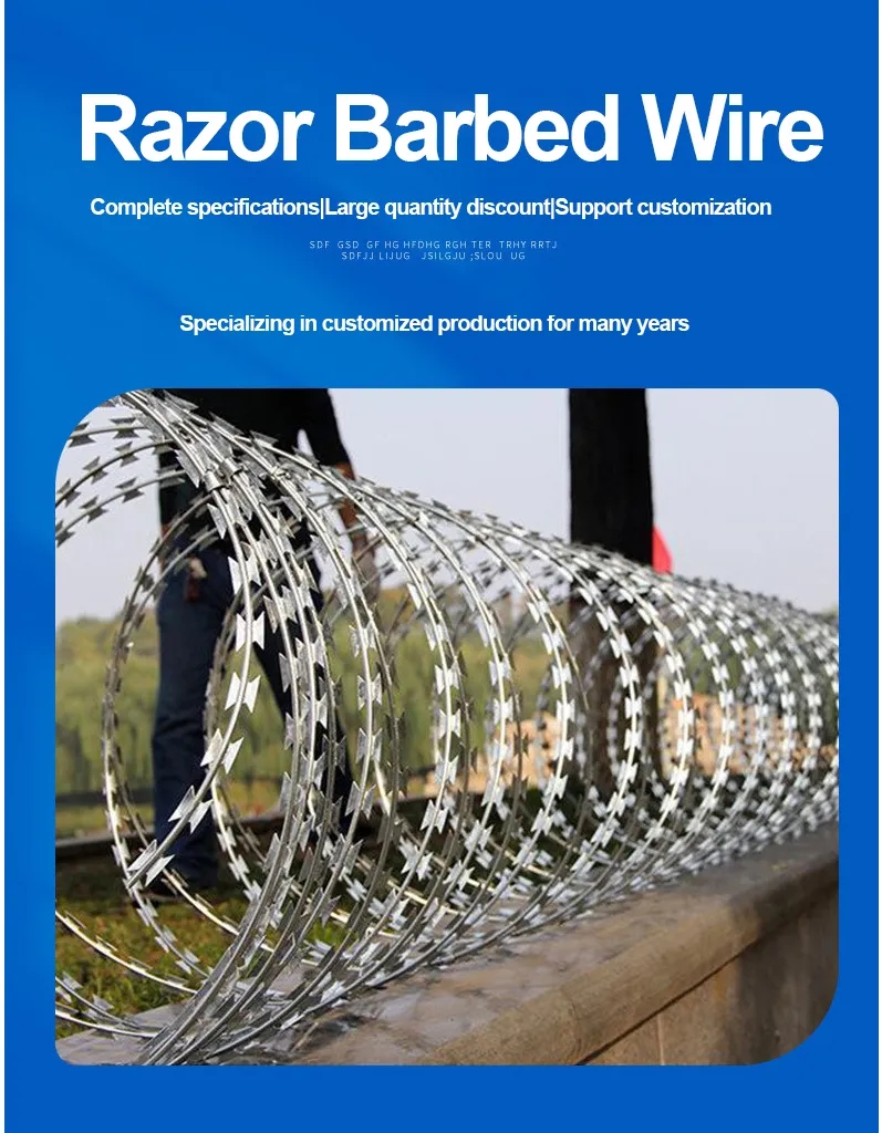 Razor Wires, 57M Per Roll Razor Barbed Wire, Double Helical Galvanized ...