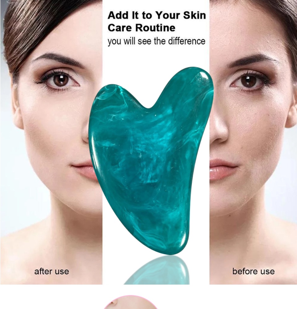 Natural Gua Sha Stone Scraper For Face Neck Facial Massager Quartz Jade ...