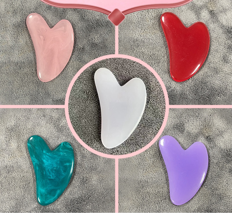 Natural Gua Sha Stone Scraper For Face Neck Facial Massager Quartz Jade ...