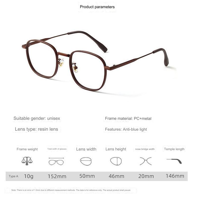 【Grade 0° to -550°】Anti Radiation Glasses Fashion Glasses Men Women ...