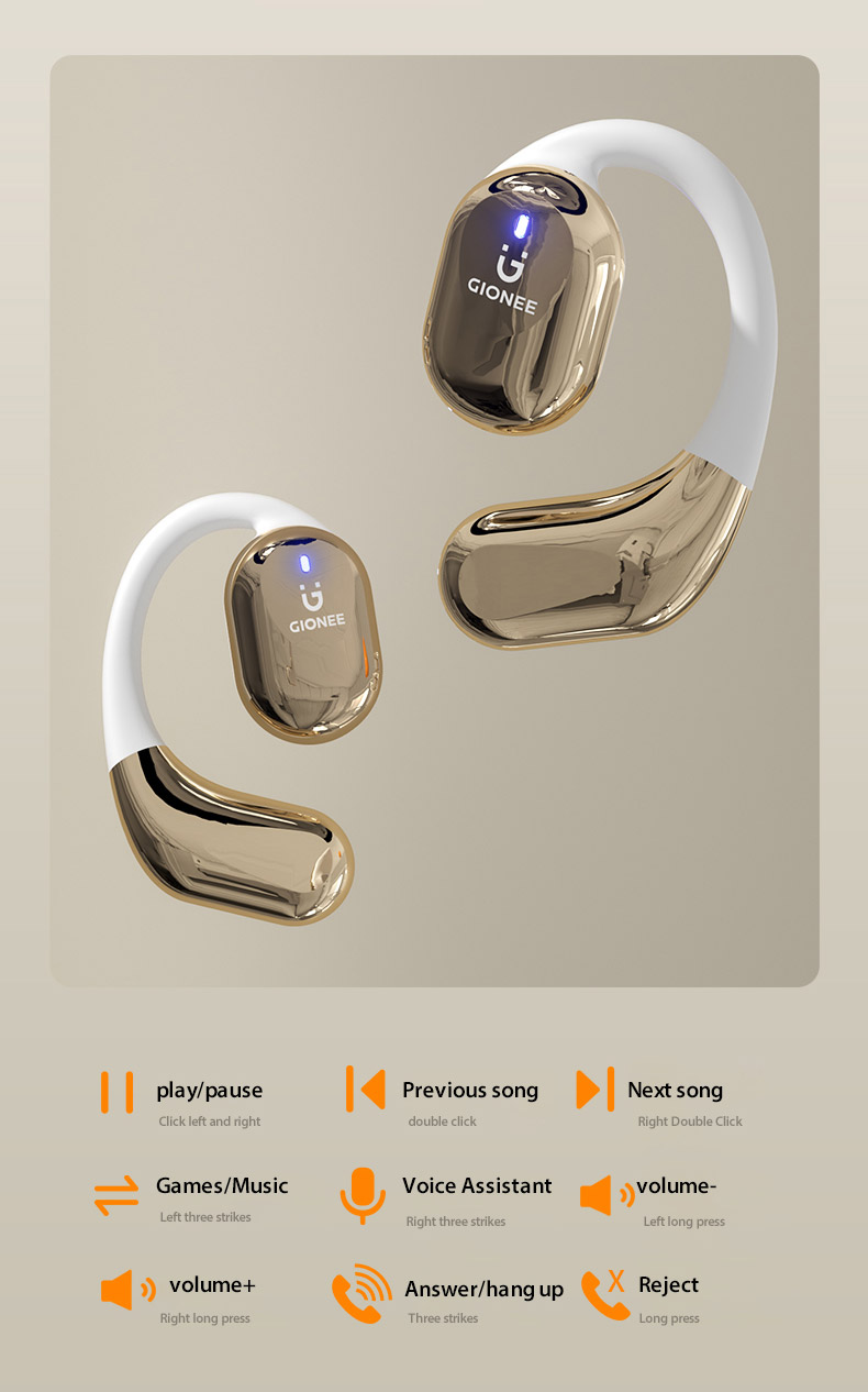 GIONEE JL001 Bluetooth Earphones Open Ear Wireless Sports Headphones ...