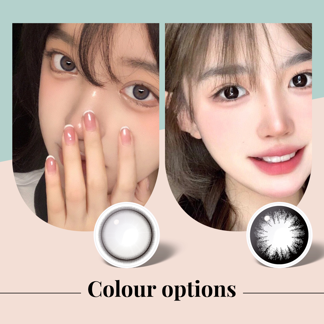 Visual Click 1 Pair Soft Colored Contact lens Misty Ice & Spark Brown ...