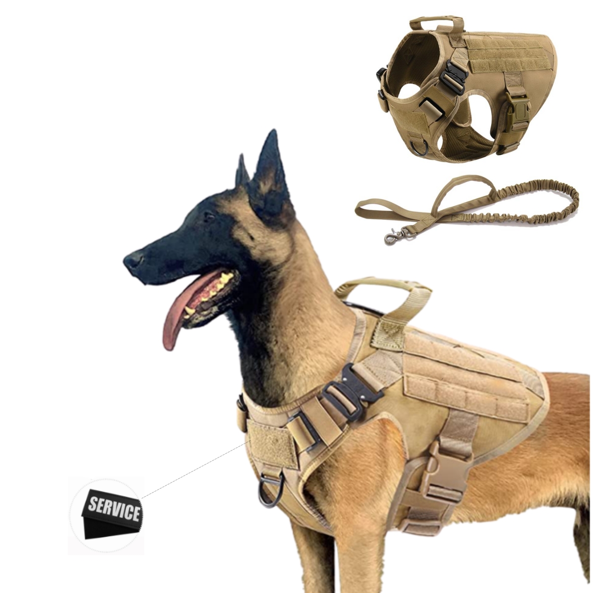 Large Dog Harness And Leash Set Pet German Shepherd Malinois Training ...
