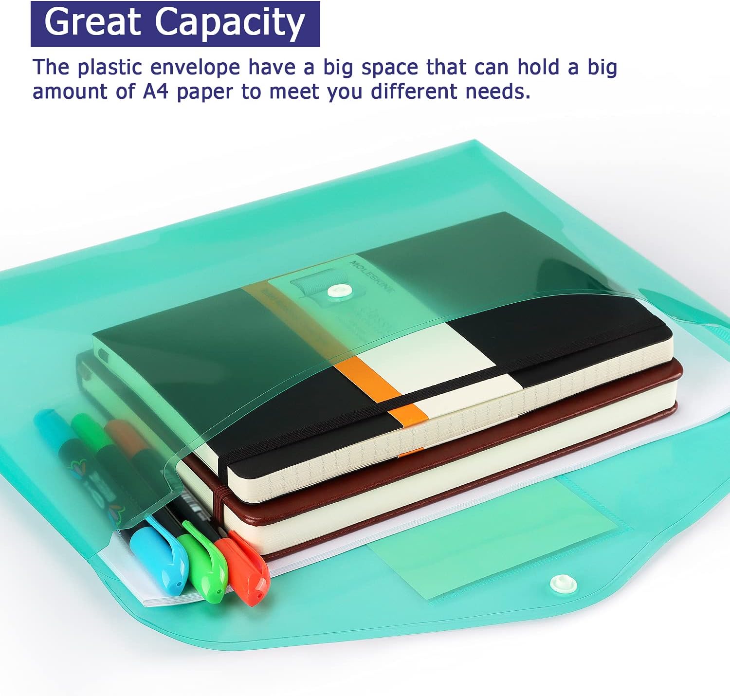 6 Pack Clear Document Folders Plastic Envelopes Poly Envelopes File ...