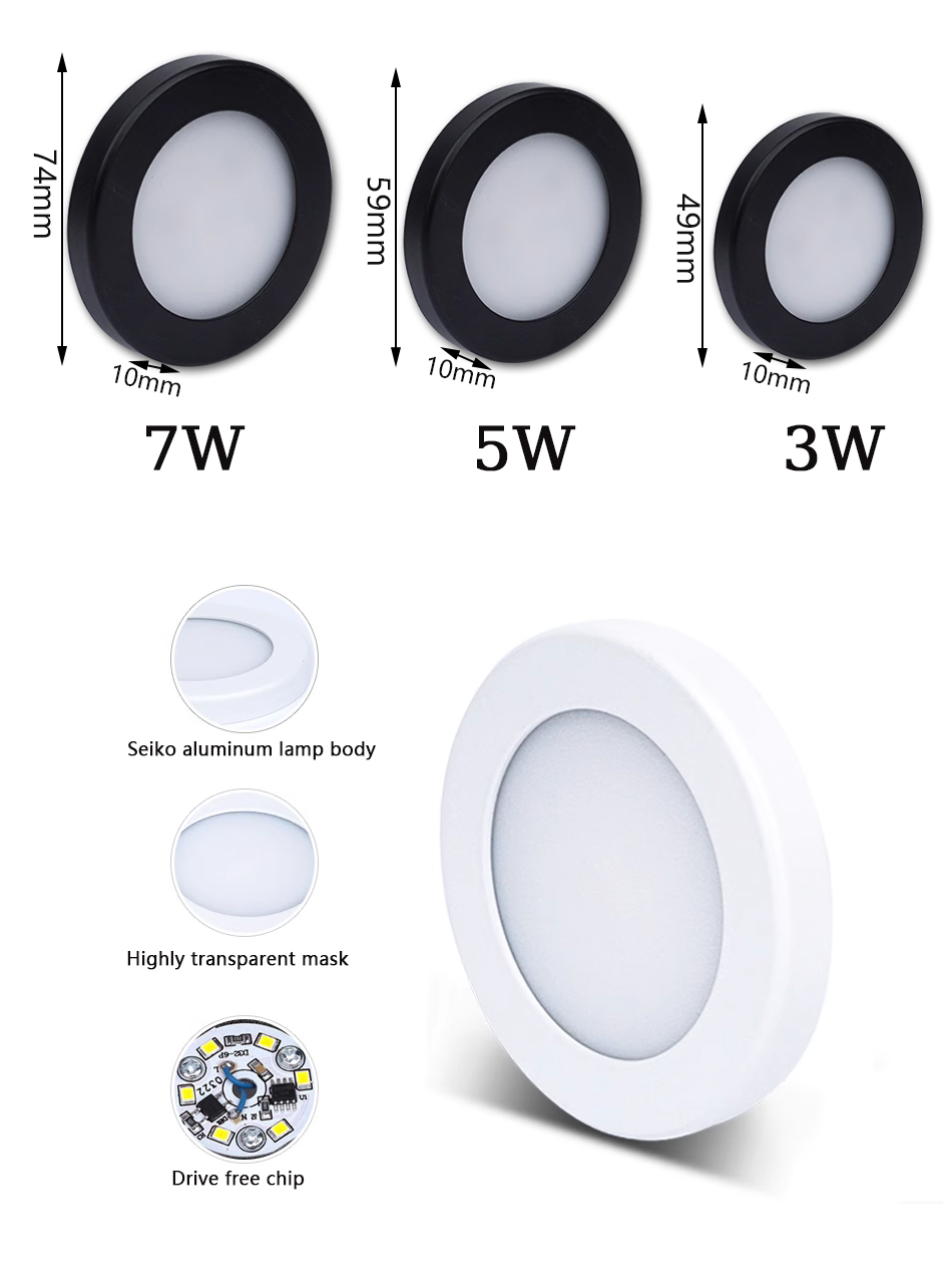 Tri-Color LED Ultra-thin Ceiling Light Lamp Downlight Mini Spotlight ...