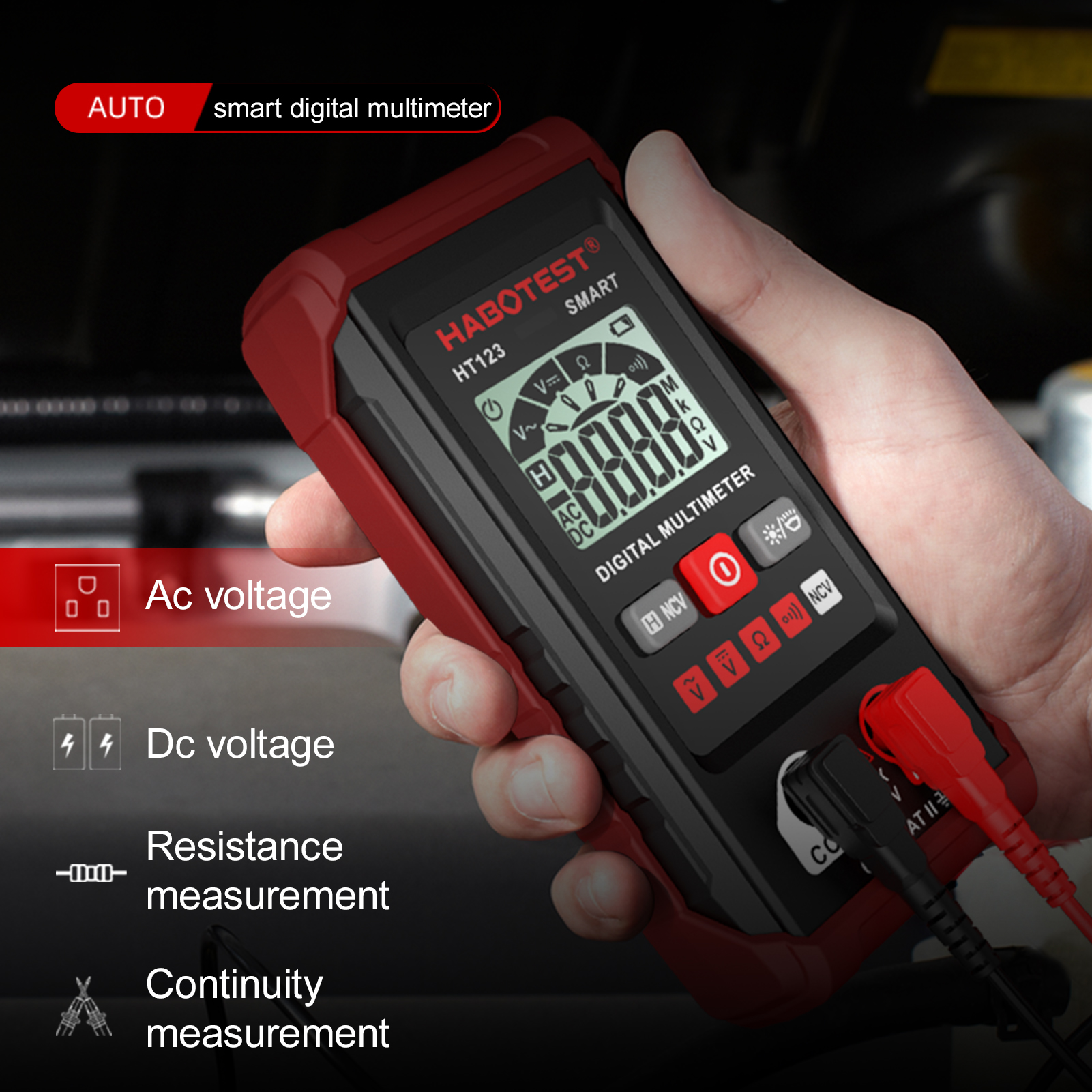 [COD] HABOTEST HT123 Digital Multimeter 600V AC/DC 2000 Counts High ...