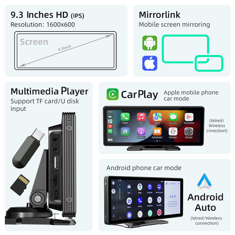 Hippcron CarPlay Android Auto Car Radio Multimedia Video Player 7inch ...