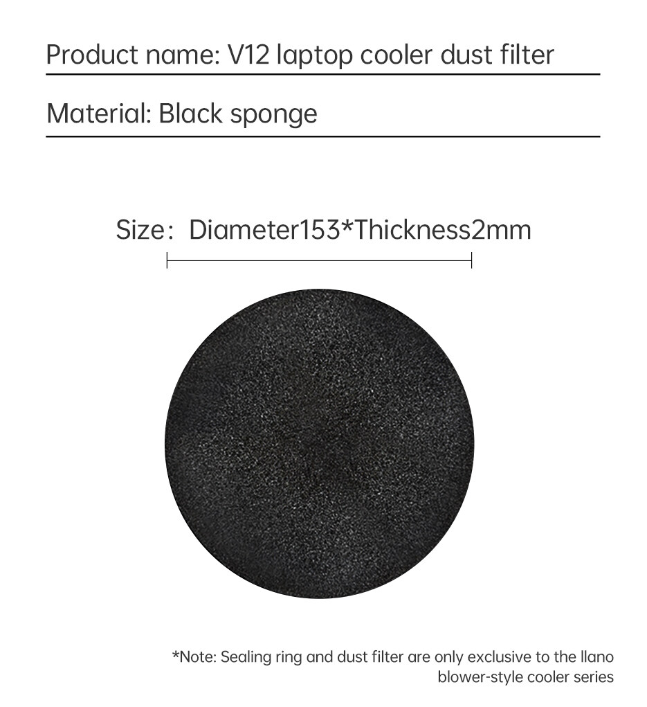 llano V12 V10 V13 Turbo-Fan RGB Laptop Cooler Dust Filter Memory Foam ...