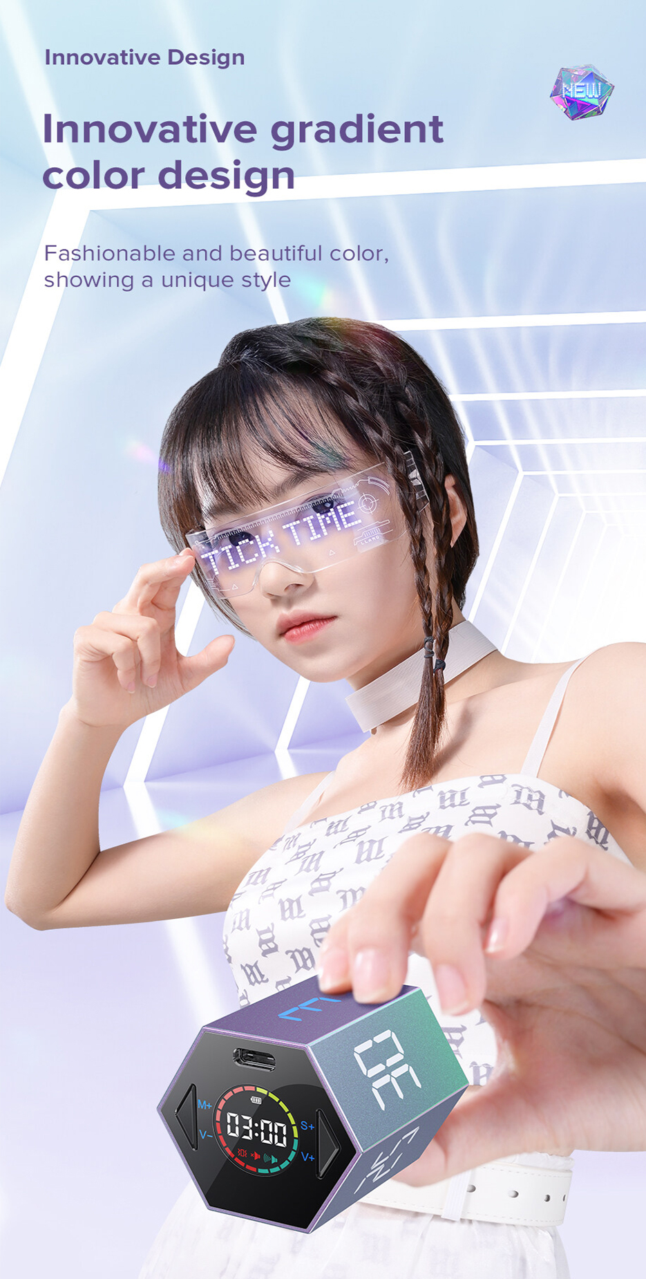 Llano Ticktime Kitchen Timer Led Digital Clock With Magnetic Countdown Timer Multi Function