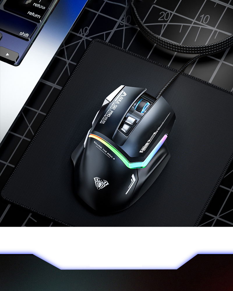 AULA S12Pro Wired Esports Game Mouse RGB Backlight Effect Customized ...