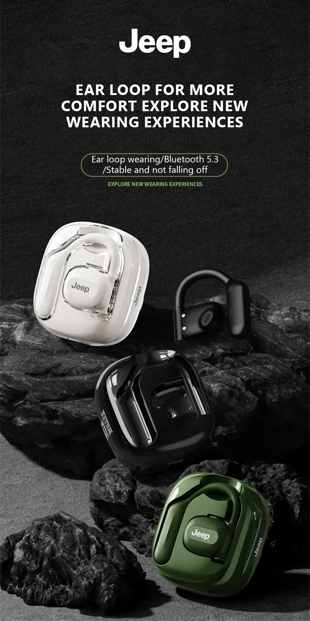 Jeep JP EC009 Open Ear Bluetooth Earphone OWS HiFi Stereo Bone ...