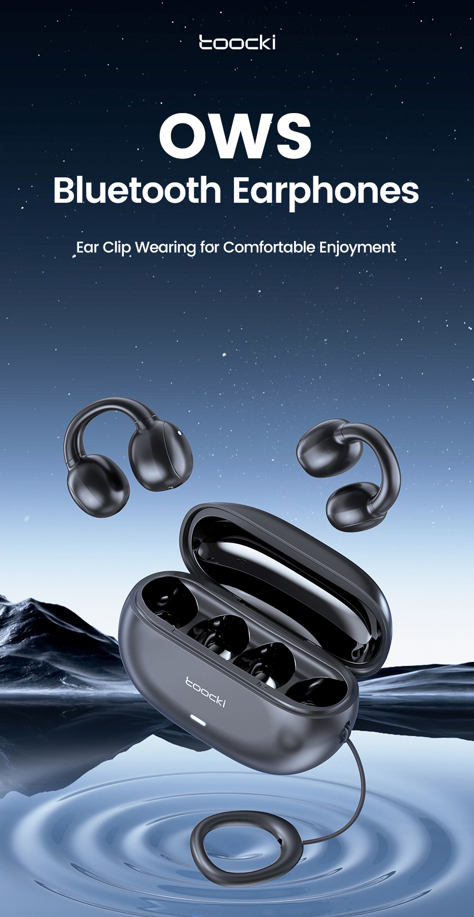 Toocki OWS Bluetooth Earphones Sport Wireless Headphones with Mic Waterproof HiFi Stereo ...