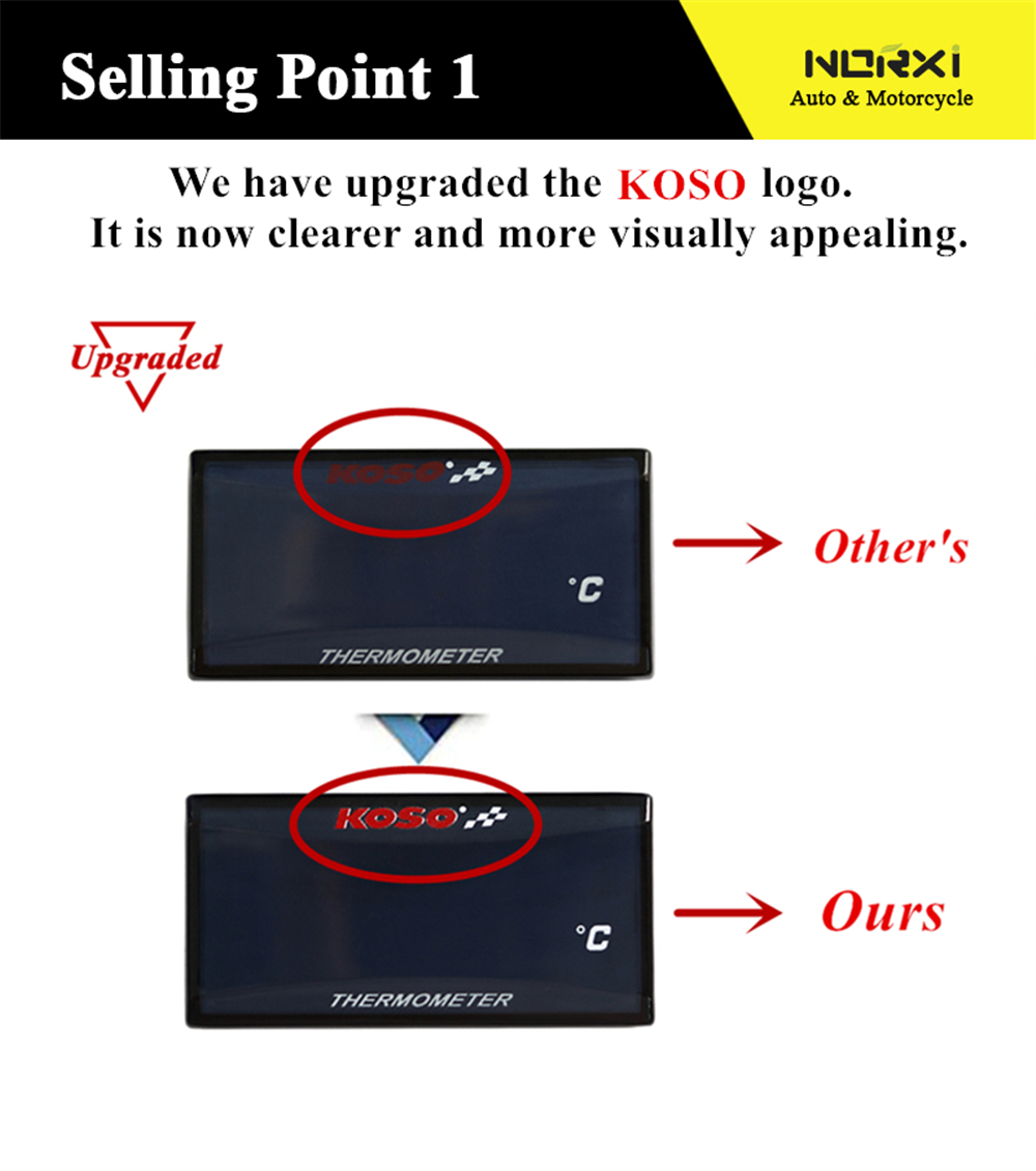 KOSO Meter Motorcycle Water Temperature Temp Gauge Sensor Adapter ...
