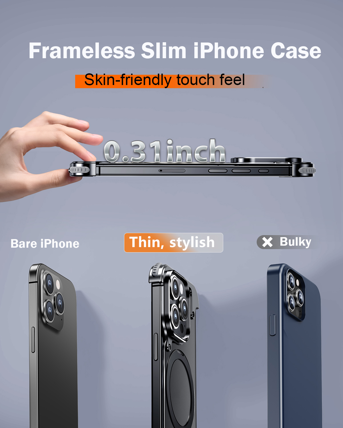 OATSBASF Sleek Minimalist Shockproof Aerospace Grade Aluminum Phone ...