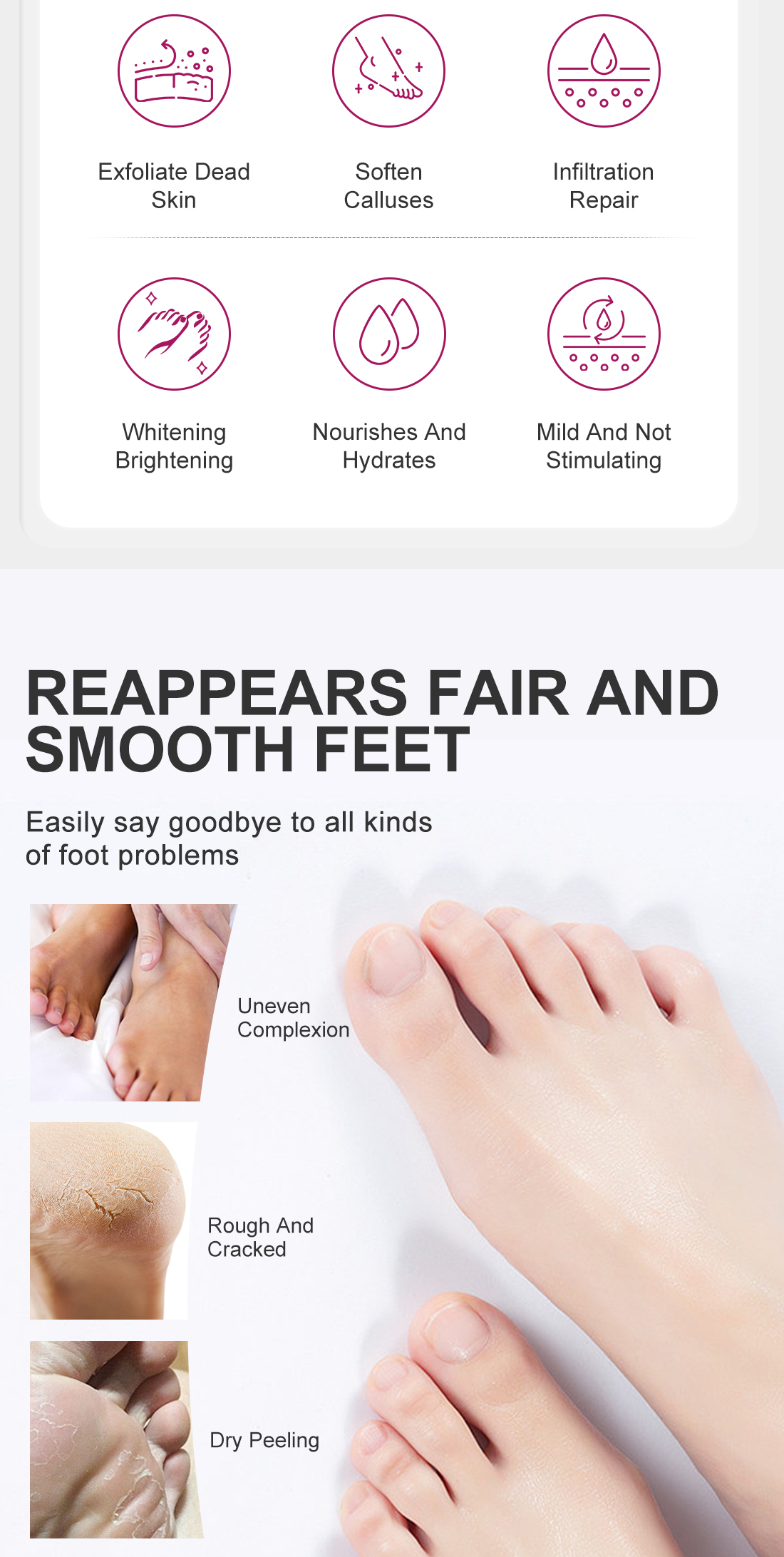 RtopR FDA Mango Exfoliating Foot Peel Mask Whitening Moisturizing ...