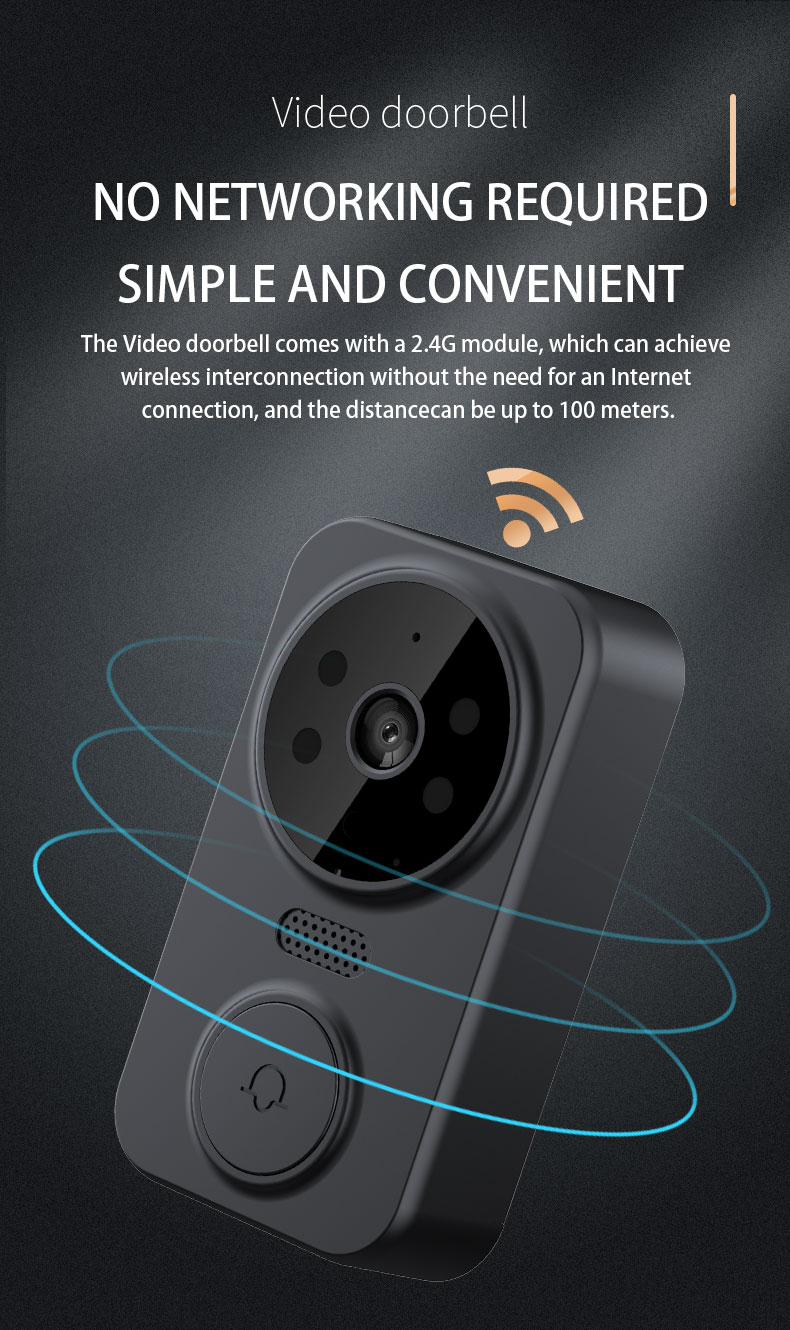 Wireless doorbell with camera and intercom Video Doorbell with screen ...