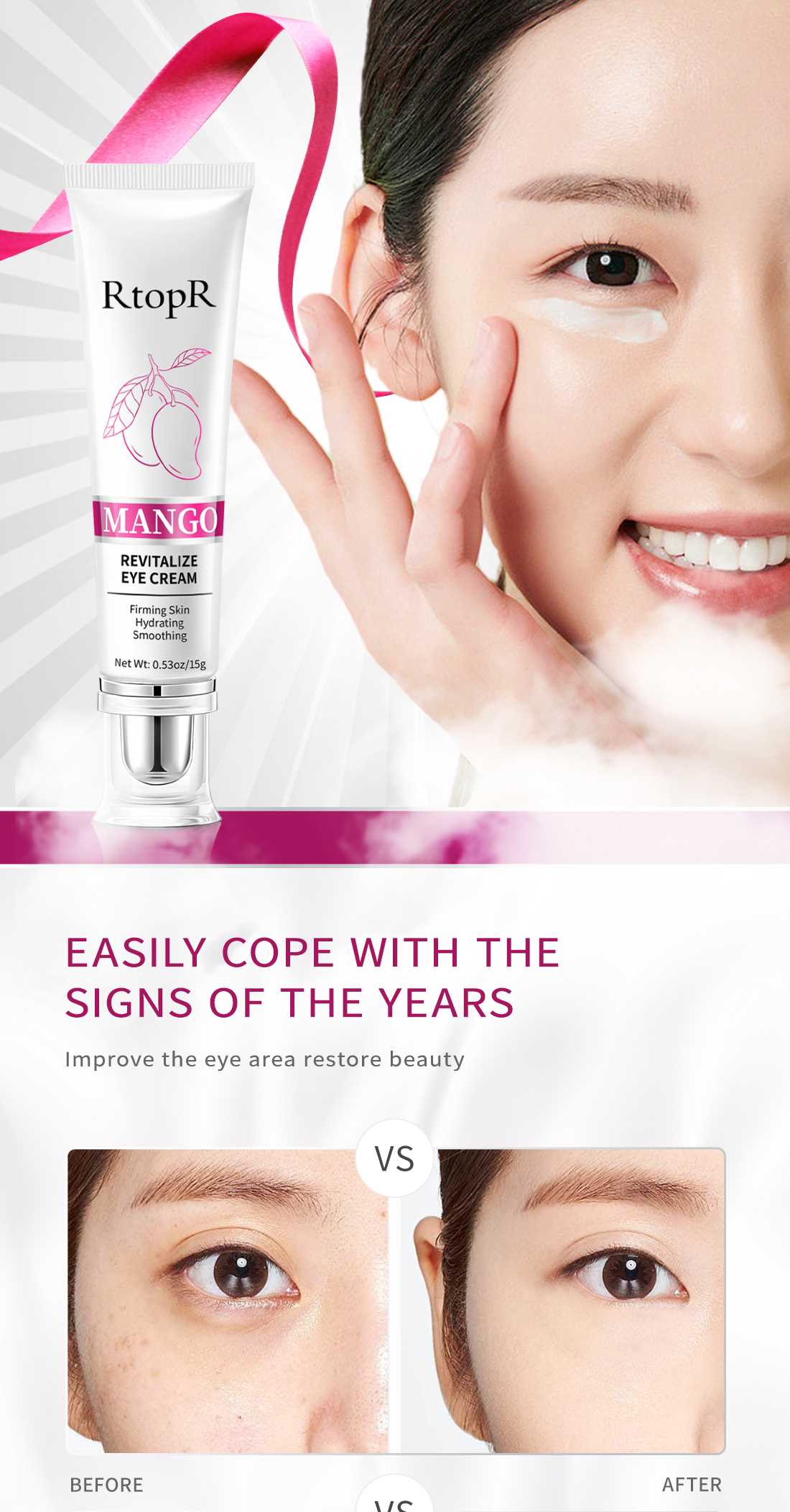 RtopR Mango Anti-Winkles Eye Cream Skin Care Anti-Puffiness Dark Circle ...
