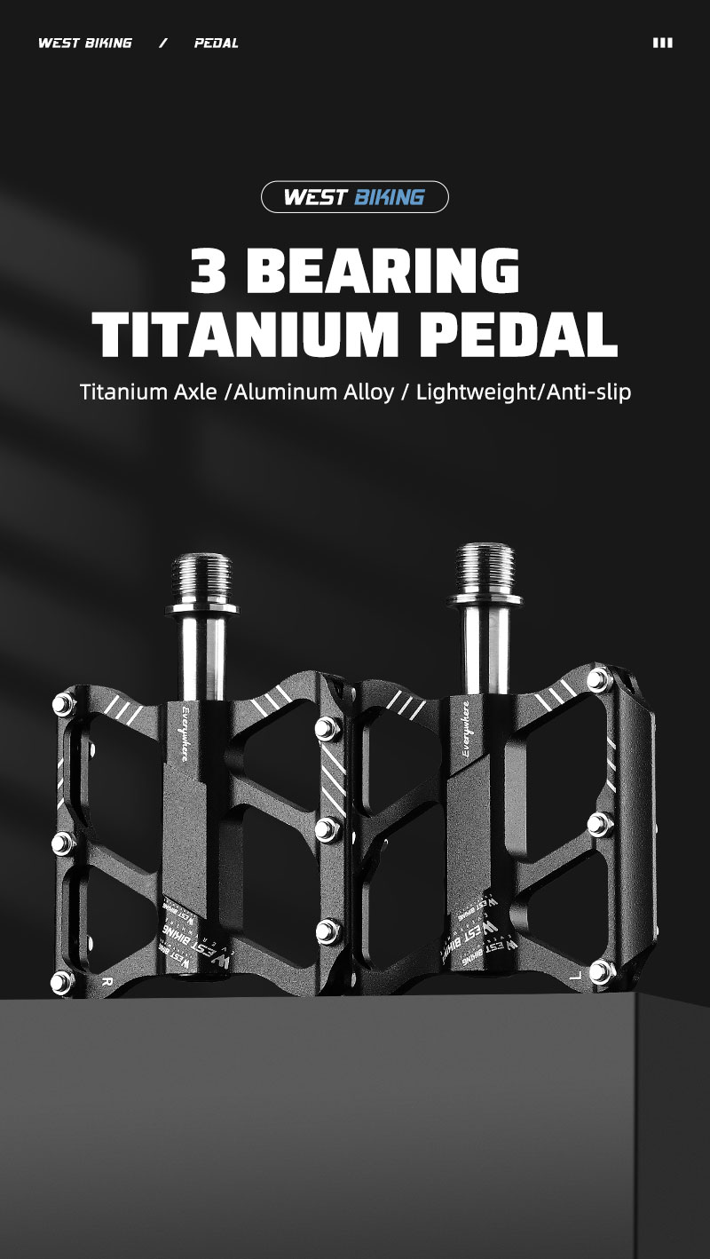 【PH Delivery】WEST BIKING Ultralight Road Bike Pedals Titanium Shaft ...