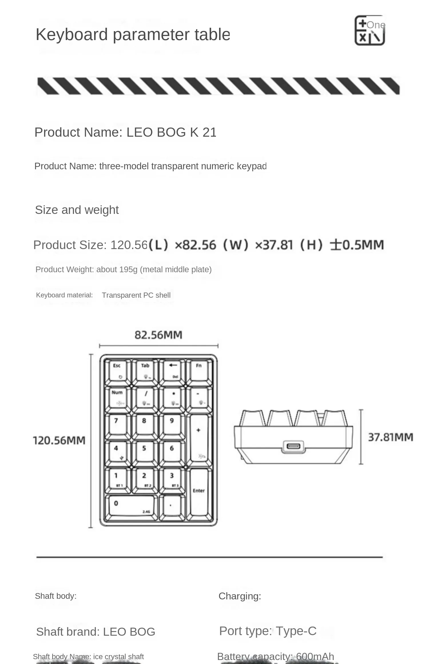 LEOBOG K21 Wireless Three-Mode Numeric Mini Keyboard Customized ...