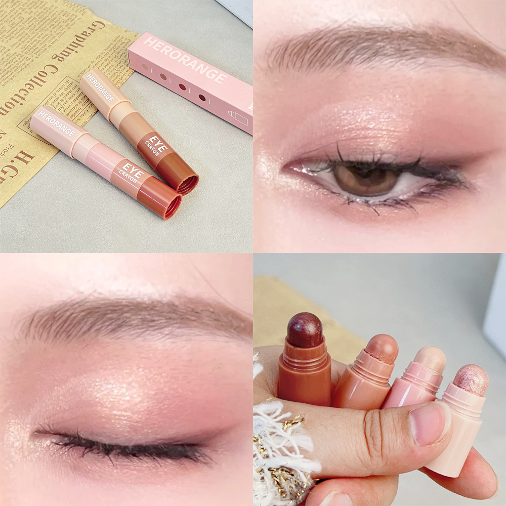 4 In 1 Pearlescent Highlighter Eyeshadow Stick Makeup Waterproof ...