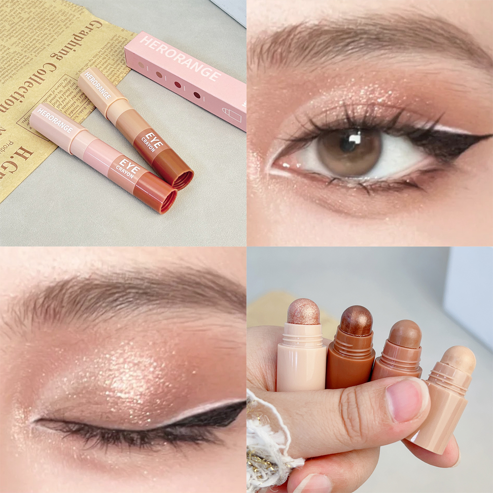4 In 1 Pearlescent Highlighter Eyeshadow Stick Makeup Waterproof ...